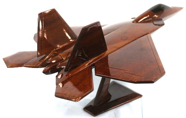 F-22 Raptor Wooden airplane Mahogany aircraft, desktop models Natural ...