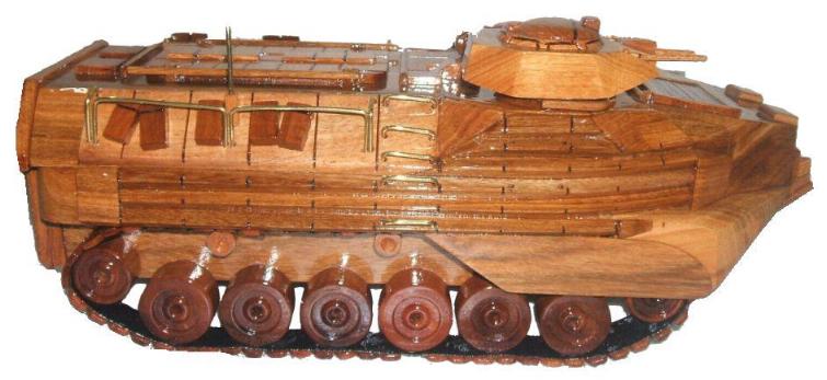 AAVP7A1 Amtrac (Amtrak) Model Armored Personell Carrie AAVP7A1 Wood Model