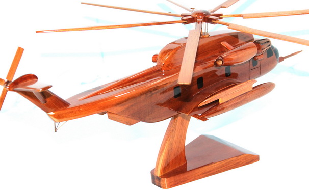 CH-53 Stallion Model Helicopter, Wooden desktop Helicopters, Natural ...